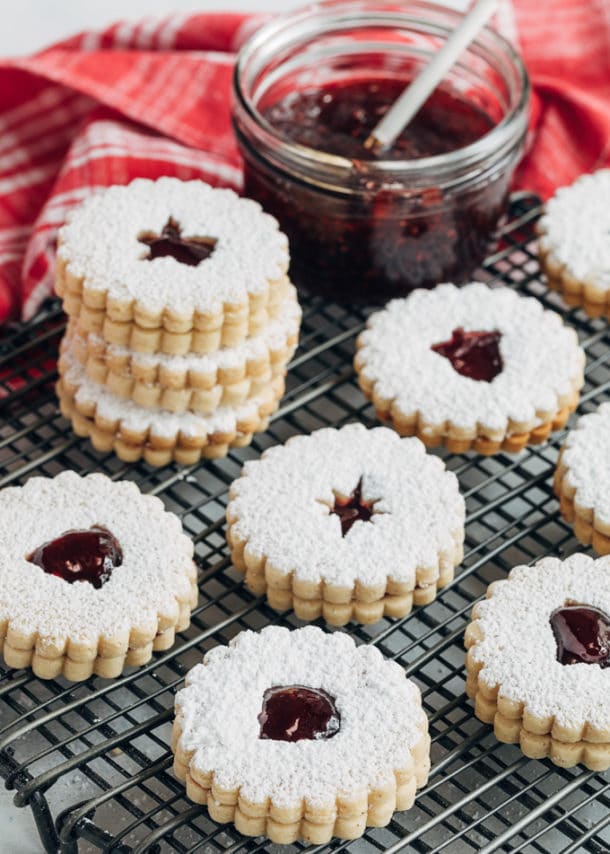 Linzer Cookies with Almond Flour - Striped Spatula