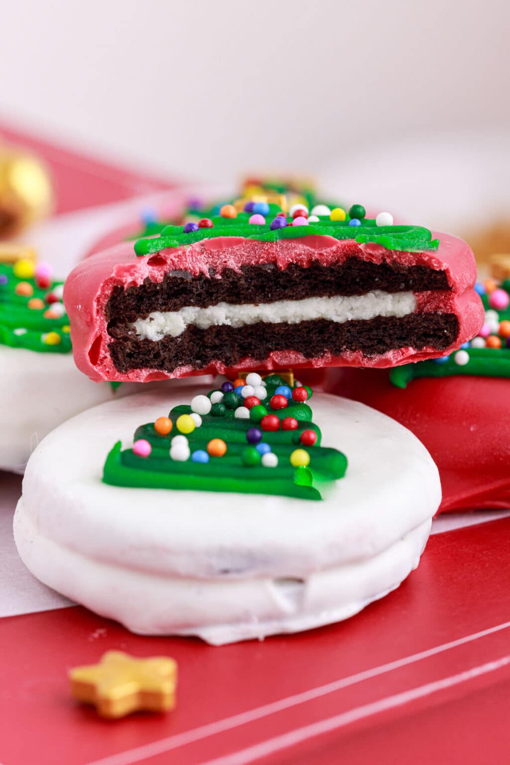 Dipped Oreo Christmas Tree Cookies - Striped Spatula