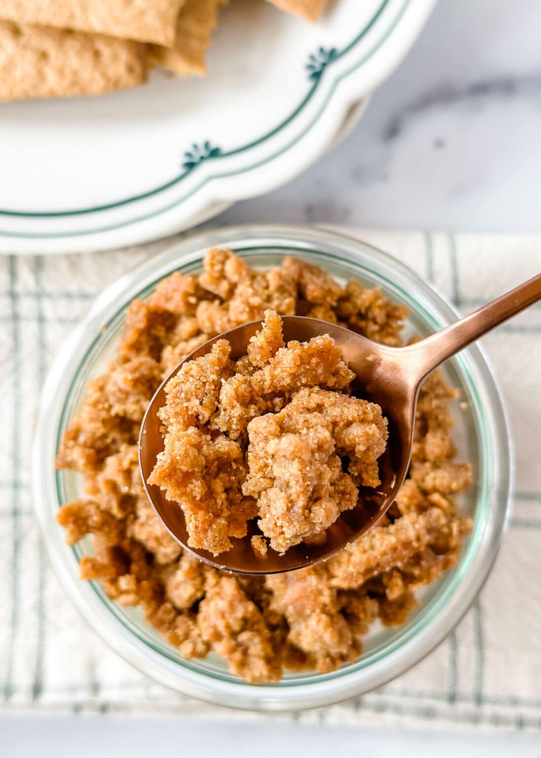 No Bake Cheesecake Cups with Graham Crumble Topping - Striped Spatula