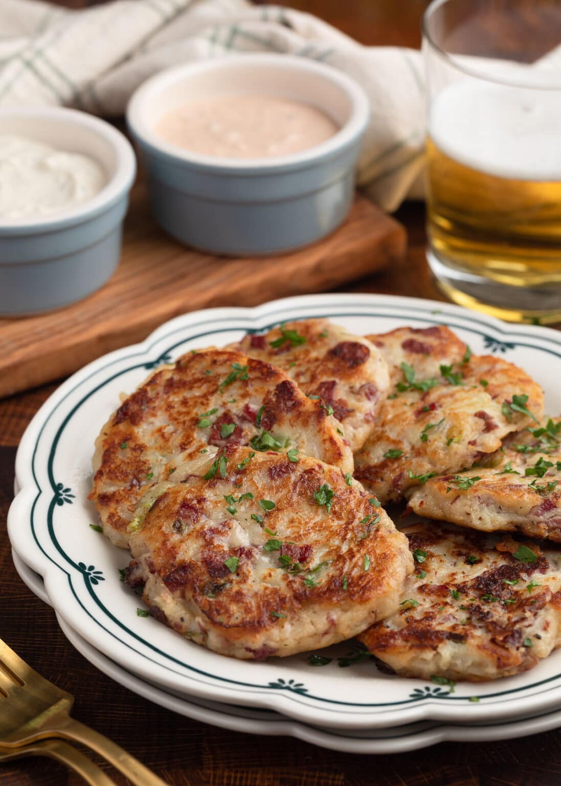 Corned Beef and Potato Cakes - Striped Spatula