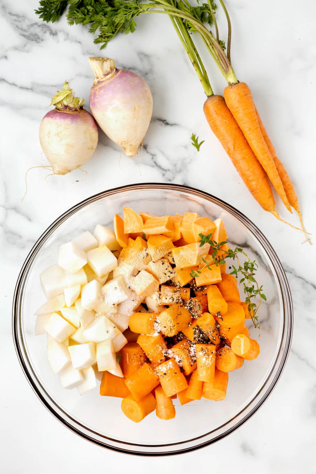 Air Fryer Root Vegetables (Maple Glazed) - Striped Spatula