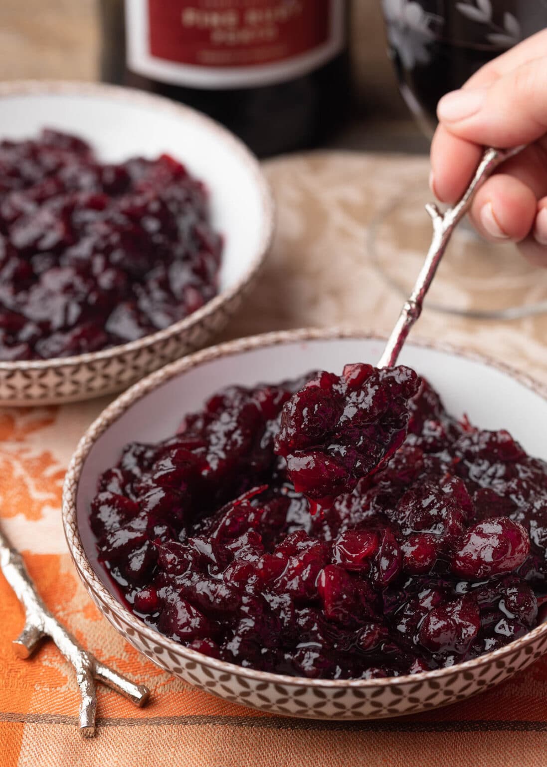 Cranberry Sauce with Port Wine - Striped Spatula